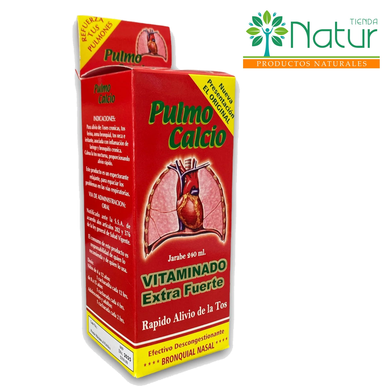 PULMO CALCIO EXTRA FUERTE CON MIEL 240 ML – Natur